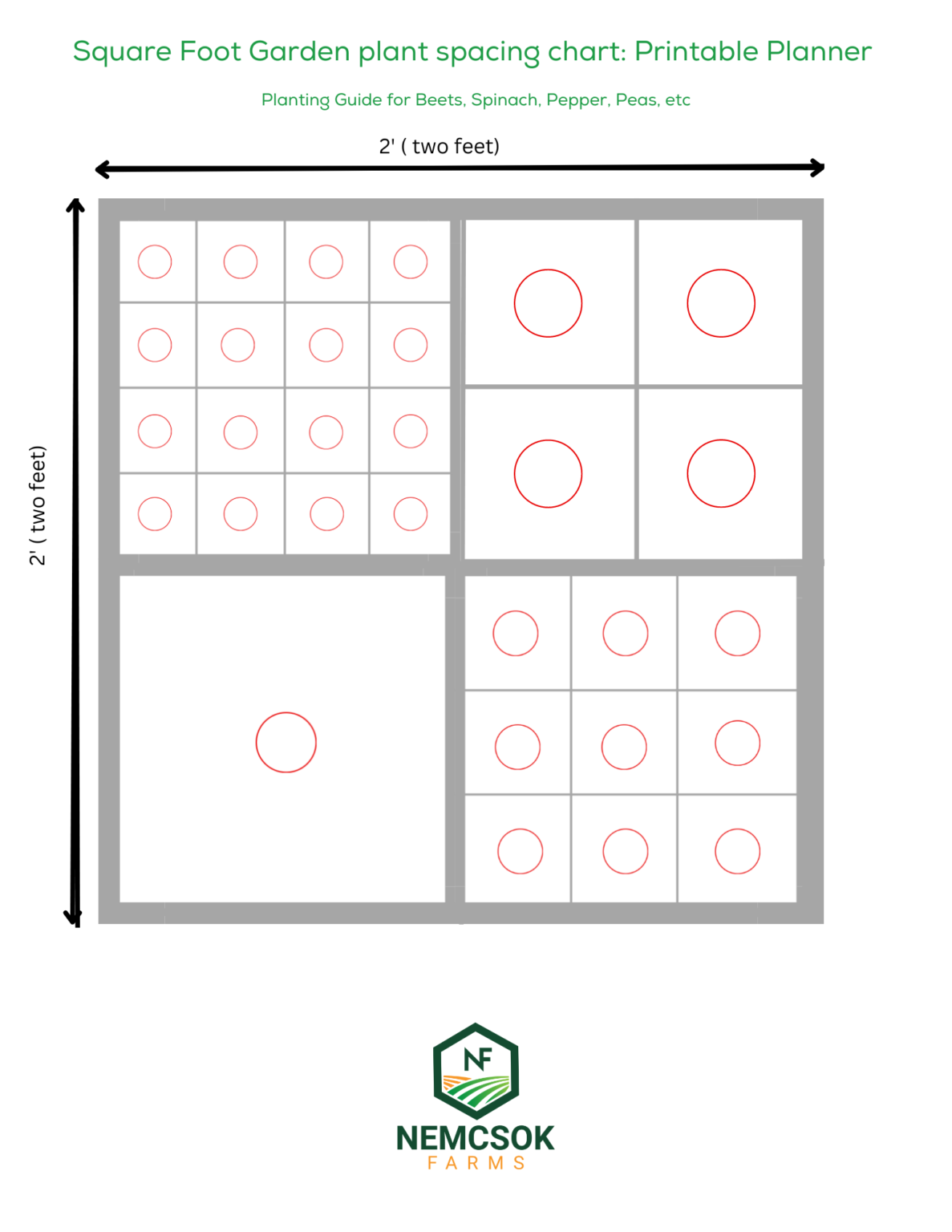 Square Foot Gardening: Template Printable