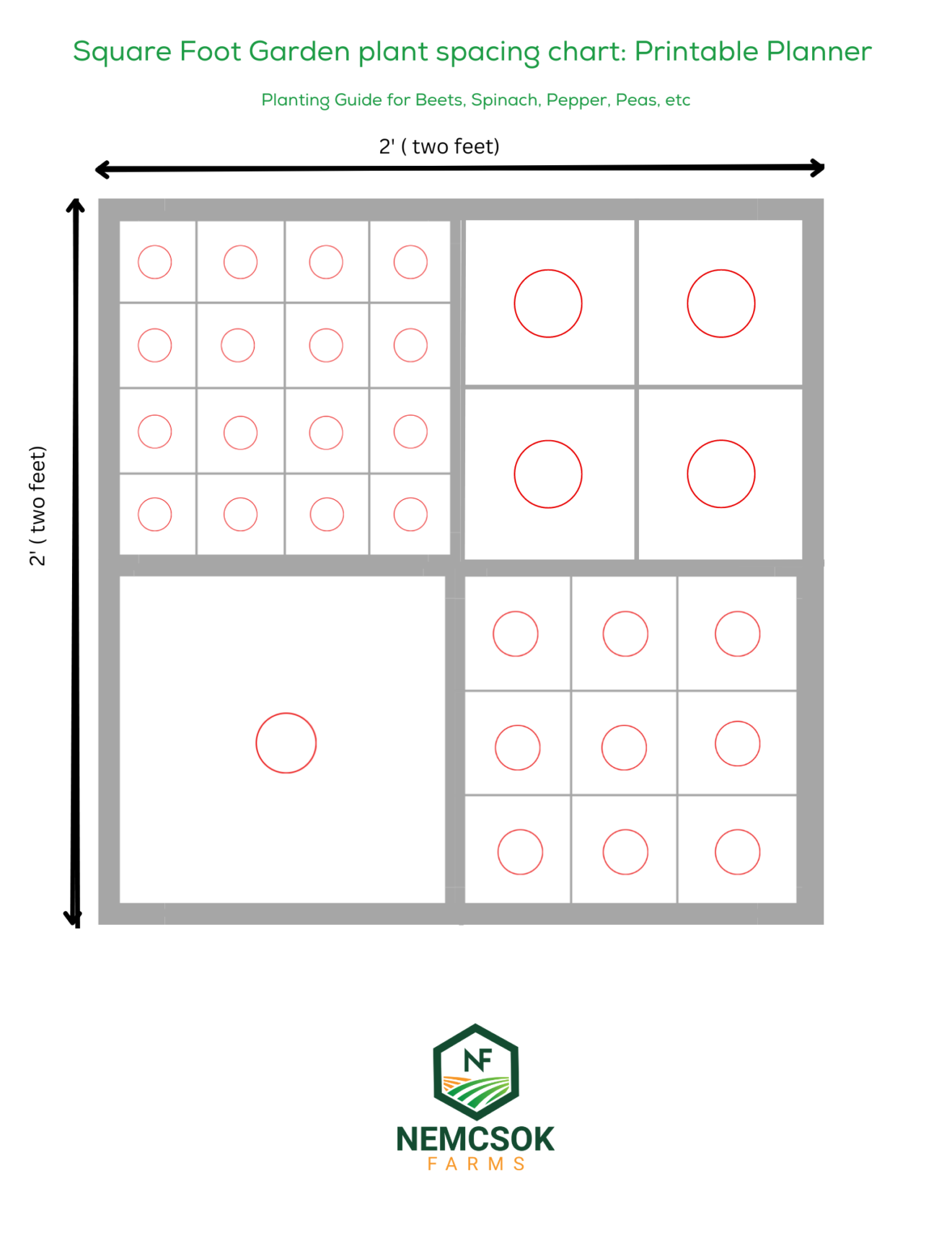 Square Foot Gardening: Template Printable