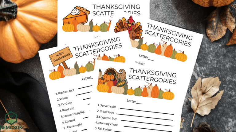 Free Printable Thanksgiving Scattergories: Printable Game for Holiday Fun